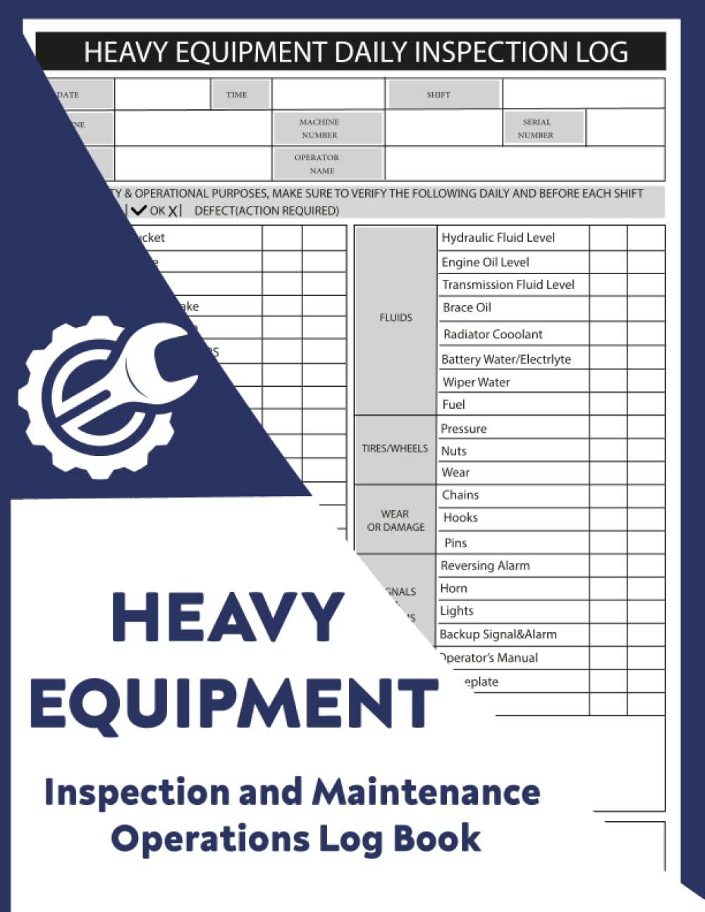 Buy Heavy Equipment Inspection and Maintenance Operations Log Book ...