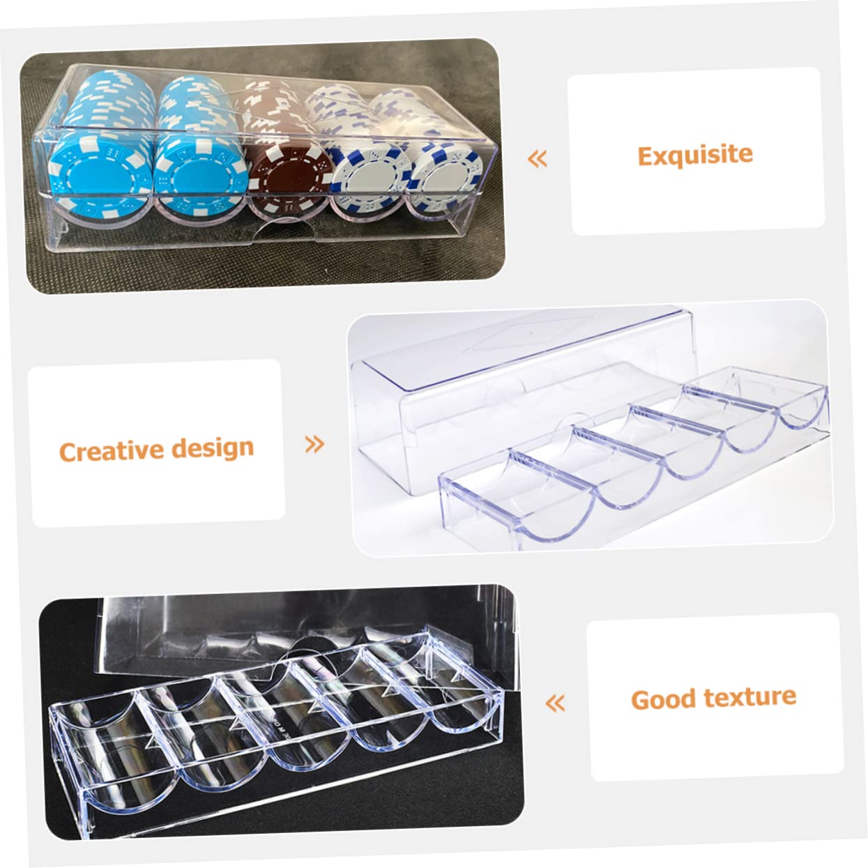 Roulette Wheel Chip Box Clear Tray Box With Lid Serving Tray With Lid ...