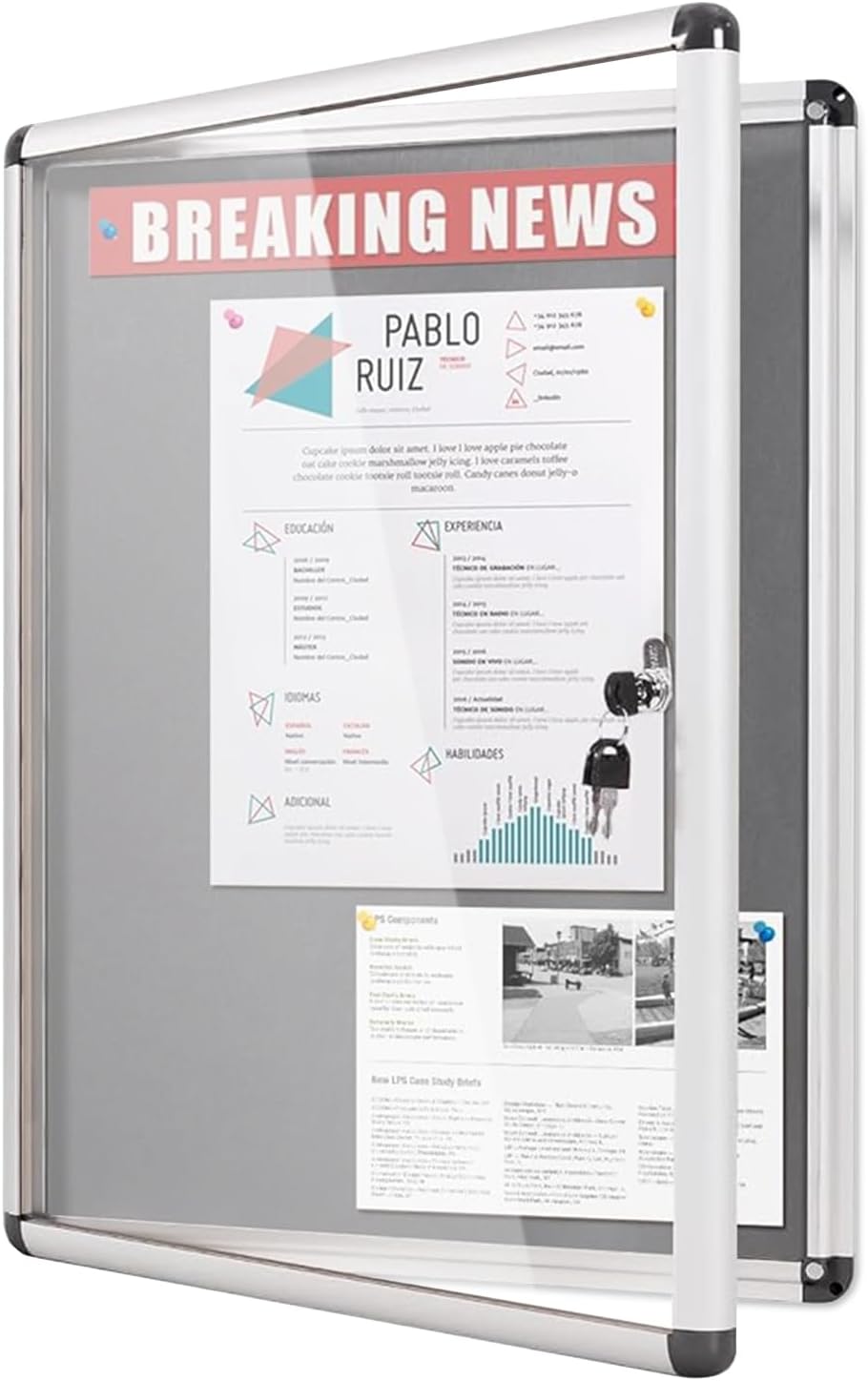 Viz-Pro Indoor Tamperproof Lockable Notice Board 600x450MM : Amazon.co ...