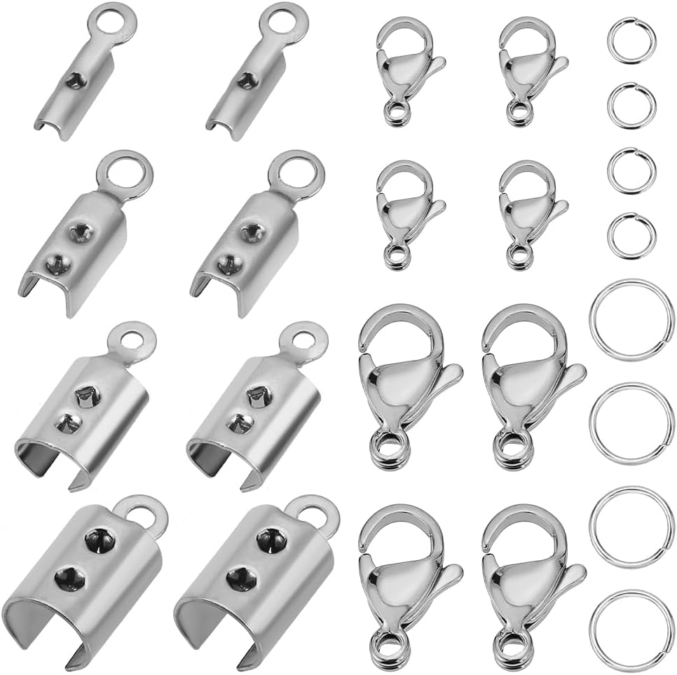 Amazon.com: UNICRAFTALE About 100pcs Folding Crimp Ends Crimps Ends ...