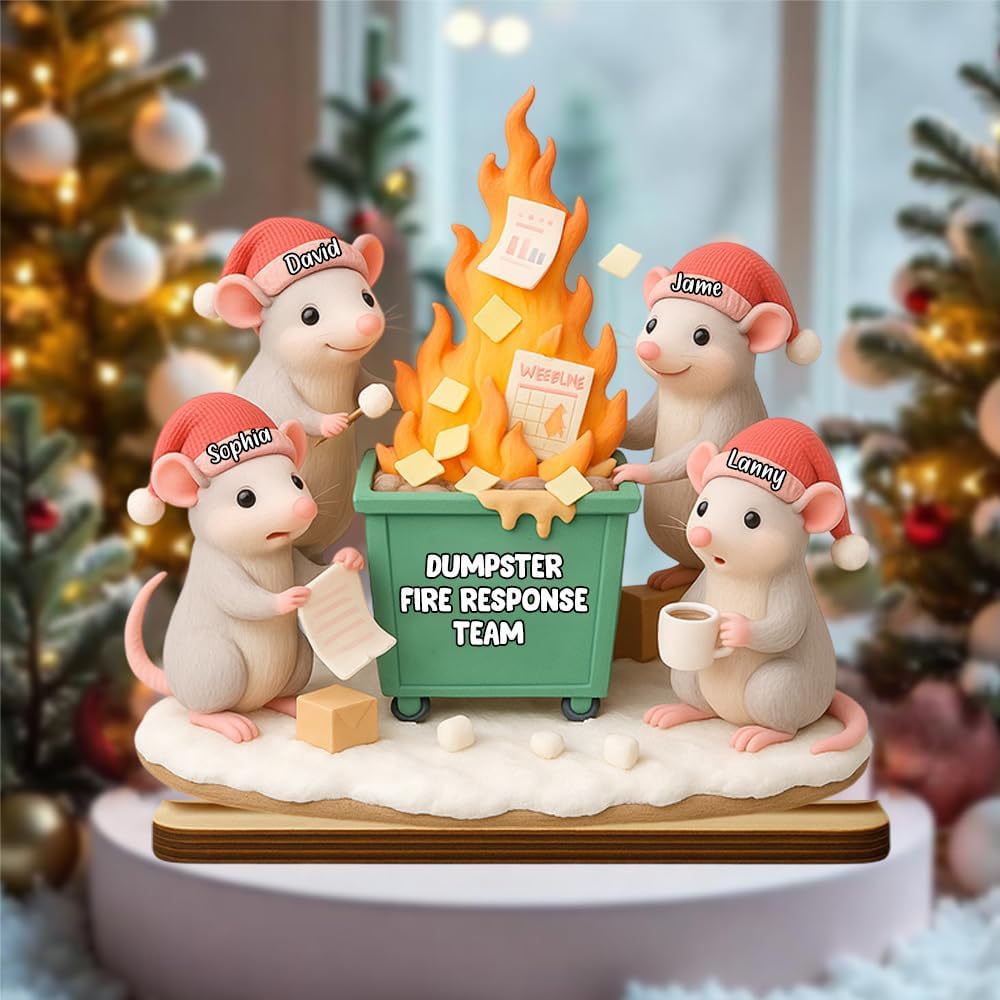 Amazon.com: Funny Mouse Dumpster Fire Response Team Wooden Plaque 2025 ...