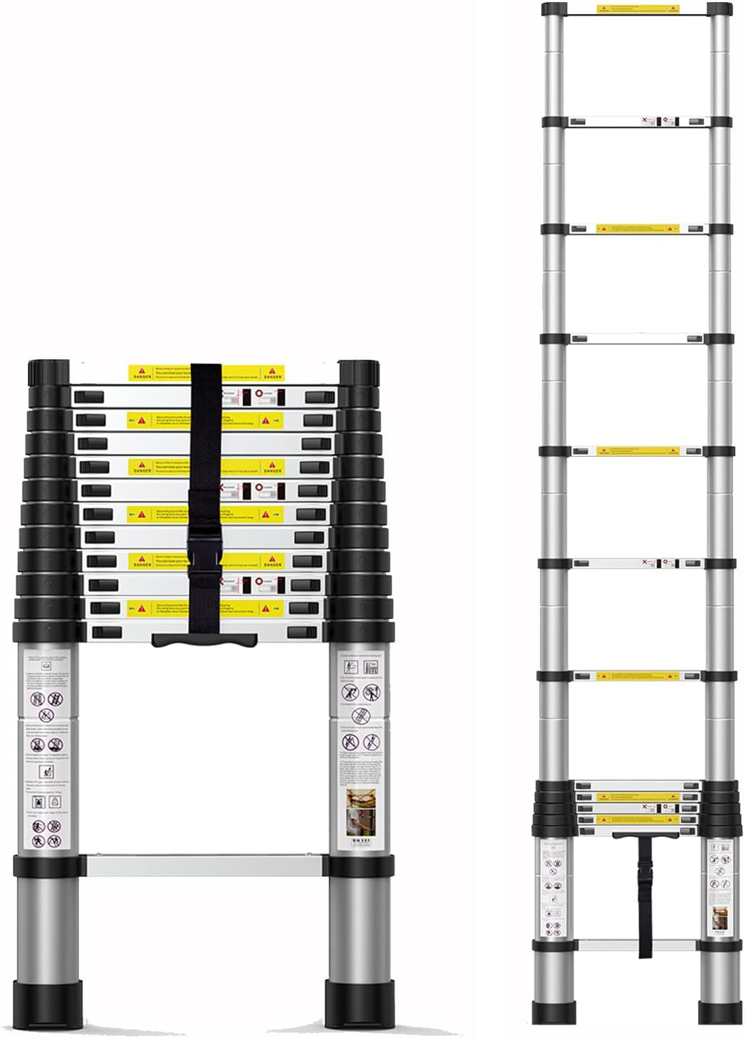 Teleskopleiter, 30 m, kompakte Aluminium-Teleskopleiter, tragbare ...