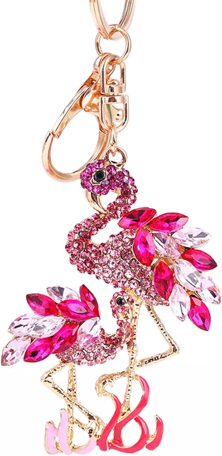 Amazon.com: FengFaer 1 Pieces Flamingo Keychain,Flamingo Gifts,Gold ...