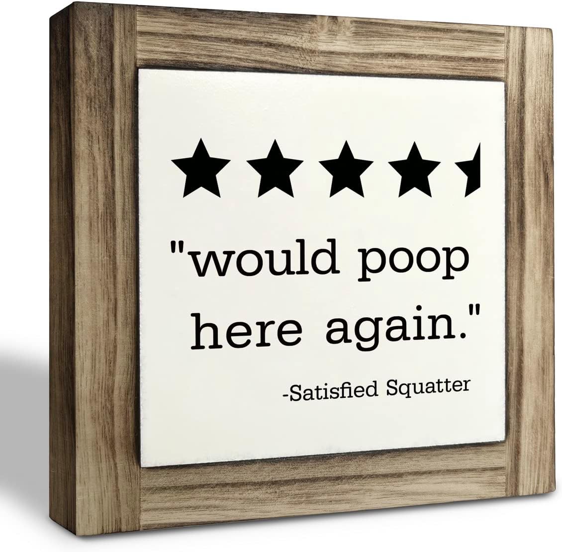 Amazon.com: Would Poop Here Again Bathroom Review Sign Funny - Half ...