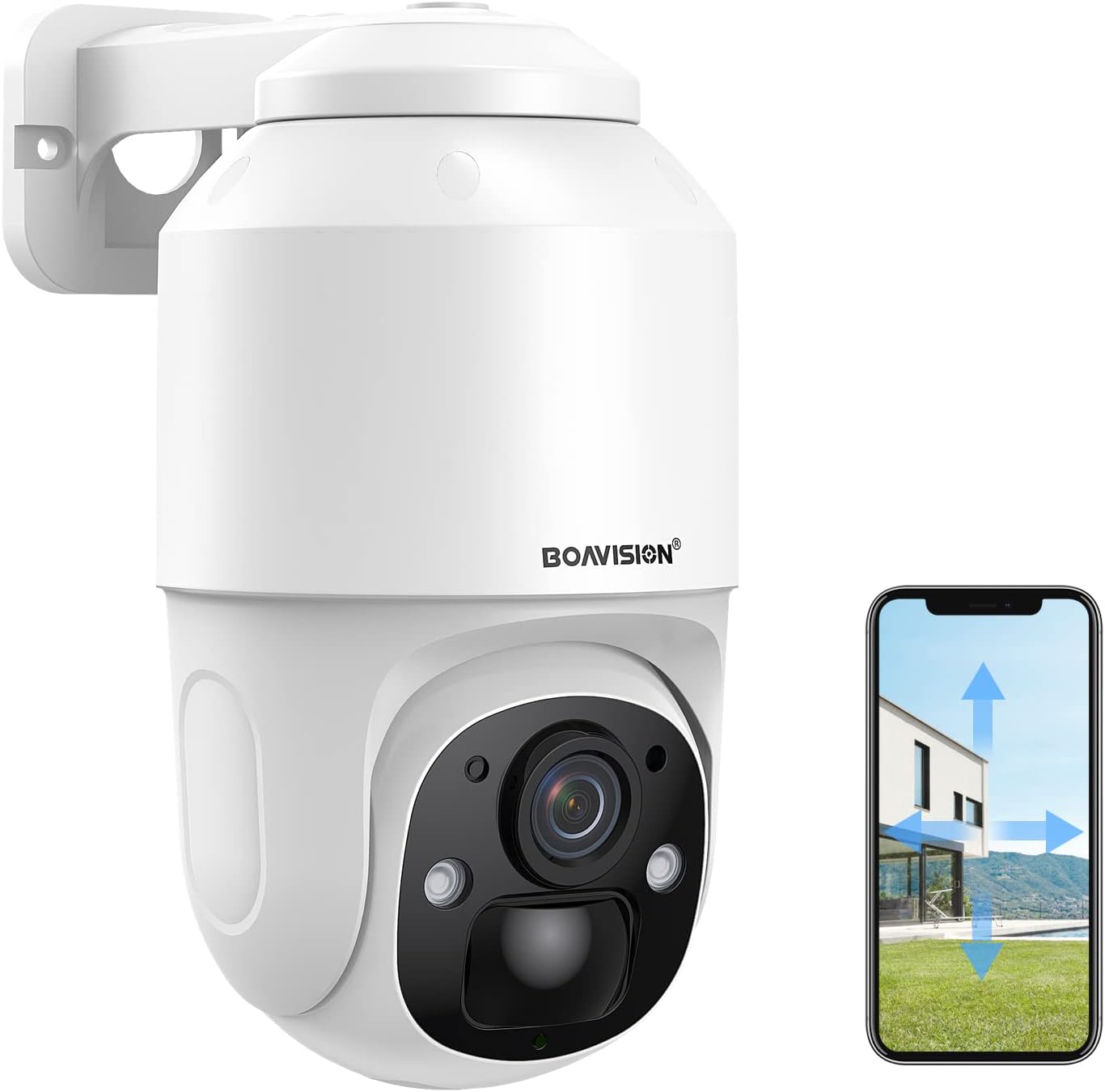 Amazon.com : BOAVISION Battery Powered Security Camera Outdoor, Pan ...