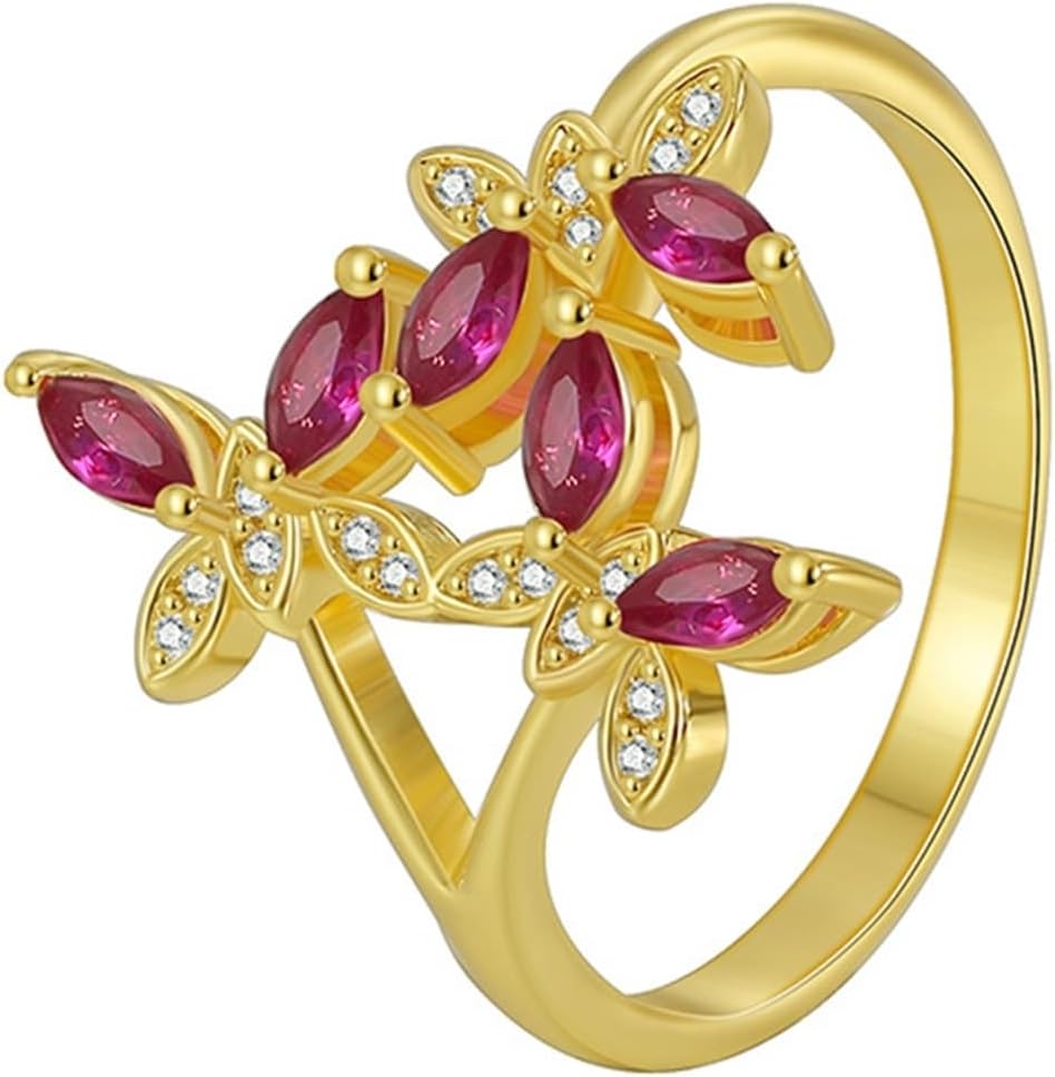 Amazon.com: Wycian Halo Rings for Women Yellow Gold Band Rings for ...