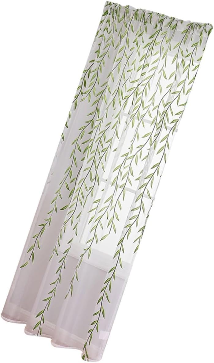 Amazon.com: HEANUJJ Sheer Curtain Panel Semi Transparent Window ...