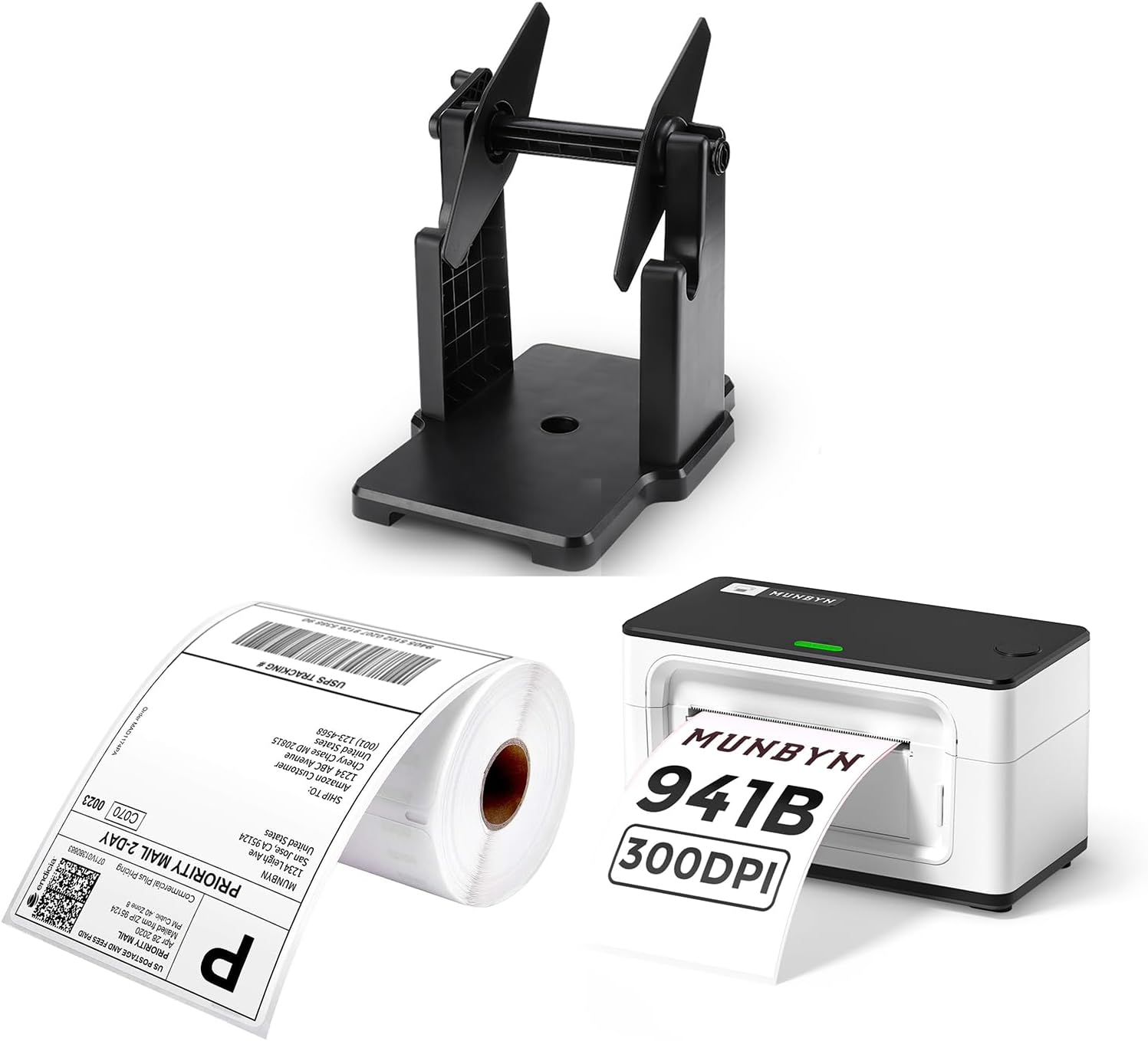 Amazon.com : 2 in 1 External Rolls Label Holder+4"x6" Direct Thermal ...