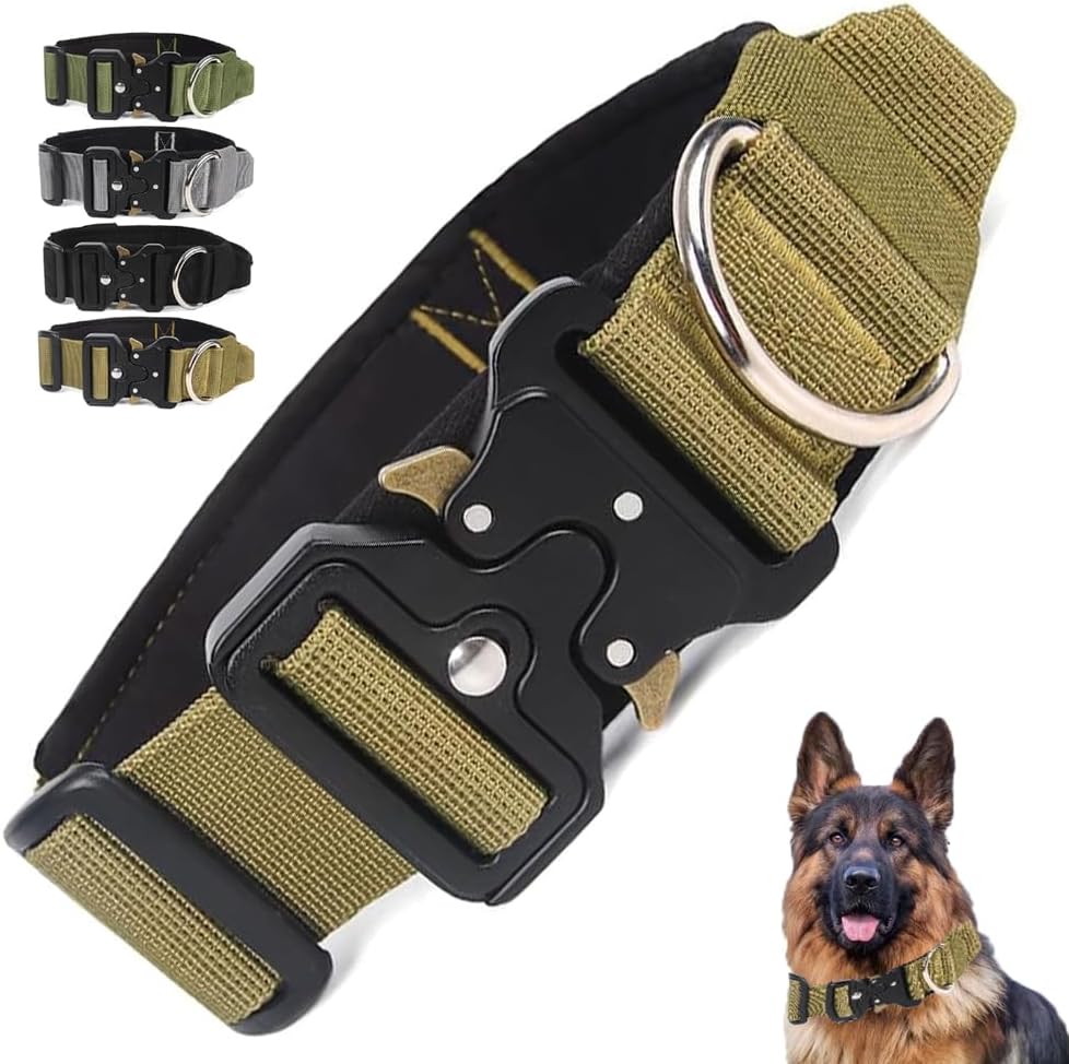 Amazon.com : Tactical Heavy Duty Military Dog Collar - Adjustable ...
