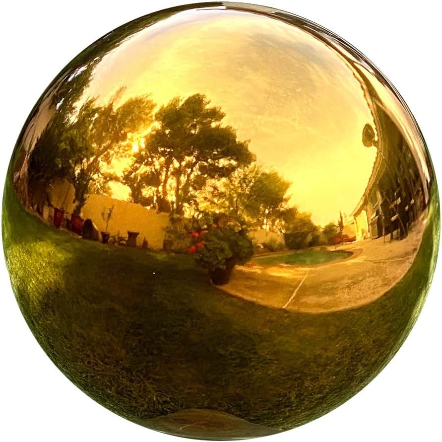 Amazon.com : BECover 12 inches Gazing Ball,Black Stainless Steel Garden ...