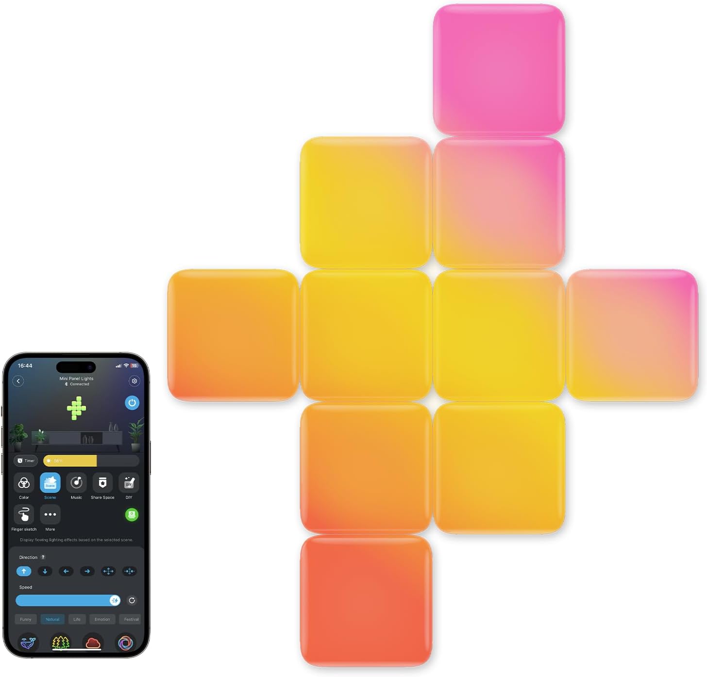 Govee Mini Panel Lights, RGBIC LED Wall Panels, Smart DIY Cube Wall ...