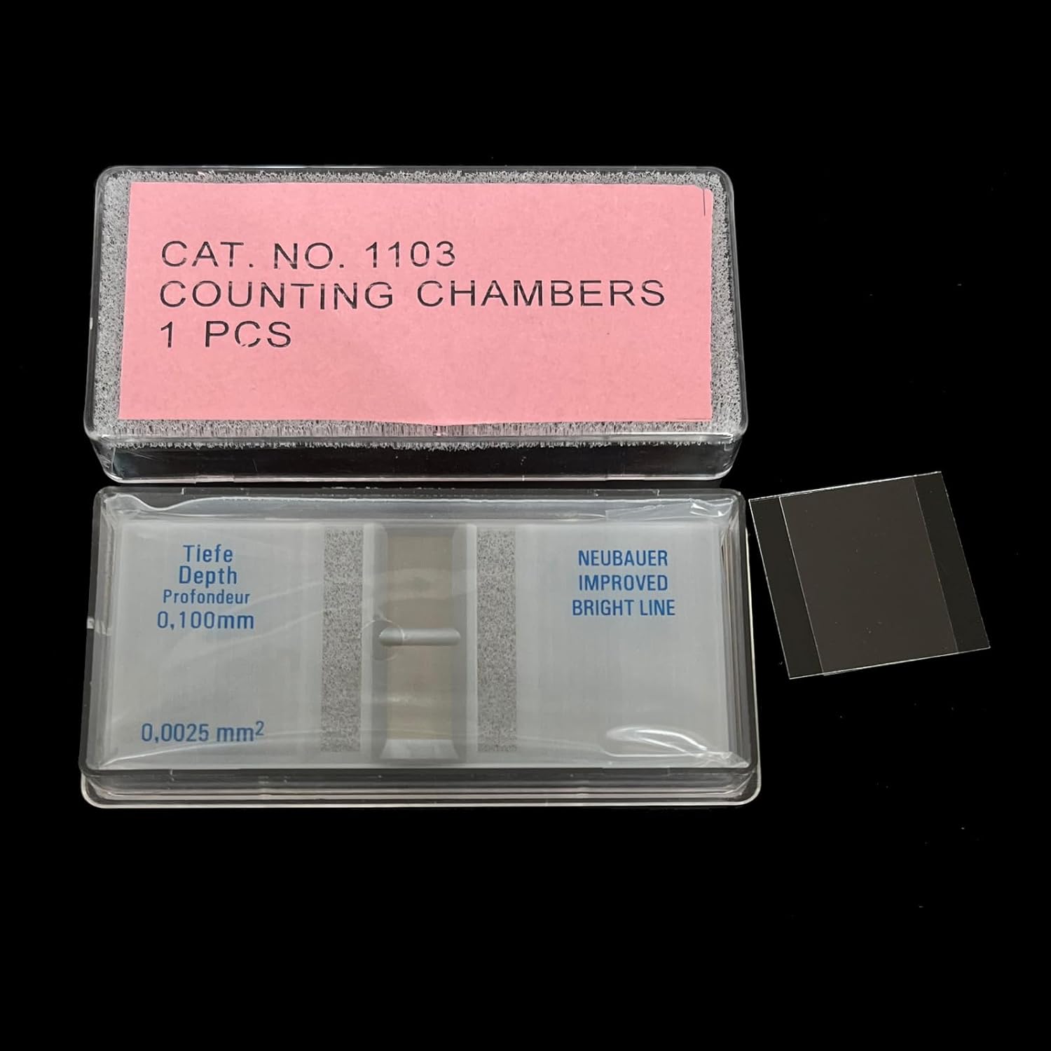 Chrome-Plated Neubauer Cell Counting Chamber Kit with 2 Cover Slides ...