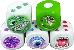 Amazon.com: Cheshjulv Halloween Demon Dice Set of 5 - Resin Spooky Dice ...