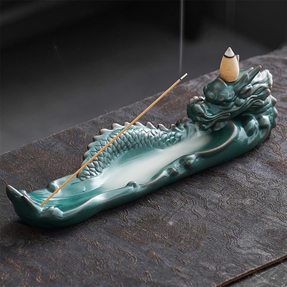 Amazon.com: Ceramic Incense Holder Dragon Incense Burner with Ash ...