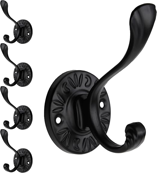 Amazon.com: 5pcs Black Coat Hooks Wall Mounted Coat Hooks Farmhouse ...