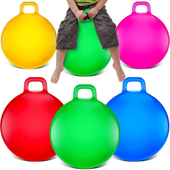 Amazon.com: Sratte 6 Pcs Hopper Ball with Handle Bouncing Marble Bouncy ...