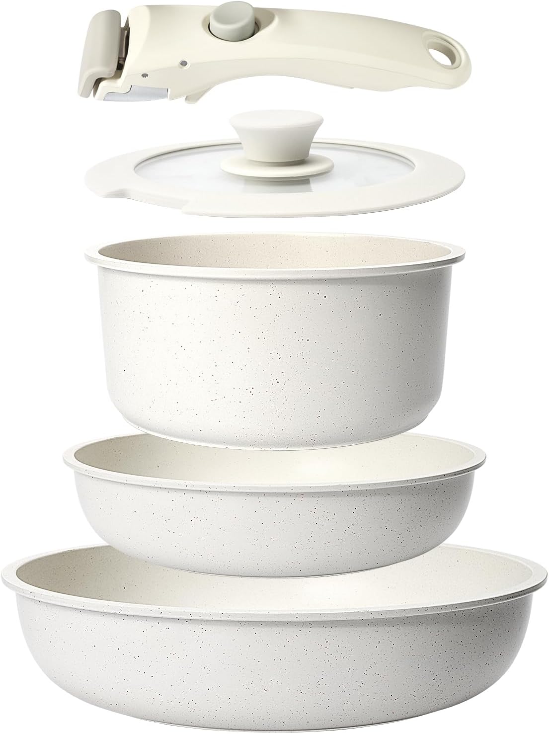 Amazon.com: GiPP 5Pcs Pots and Pans Set Non Stick, Cookware Sets Nonstick Detachable Handle ...