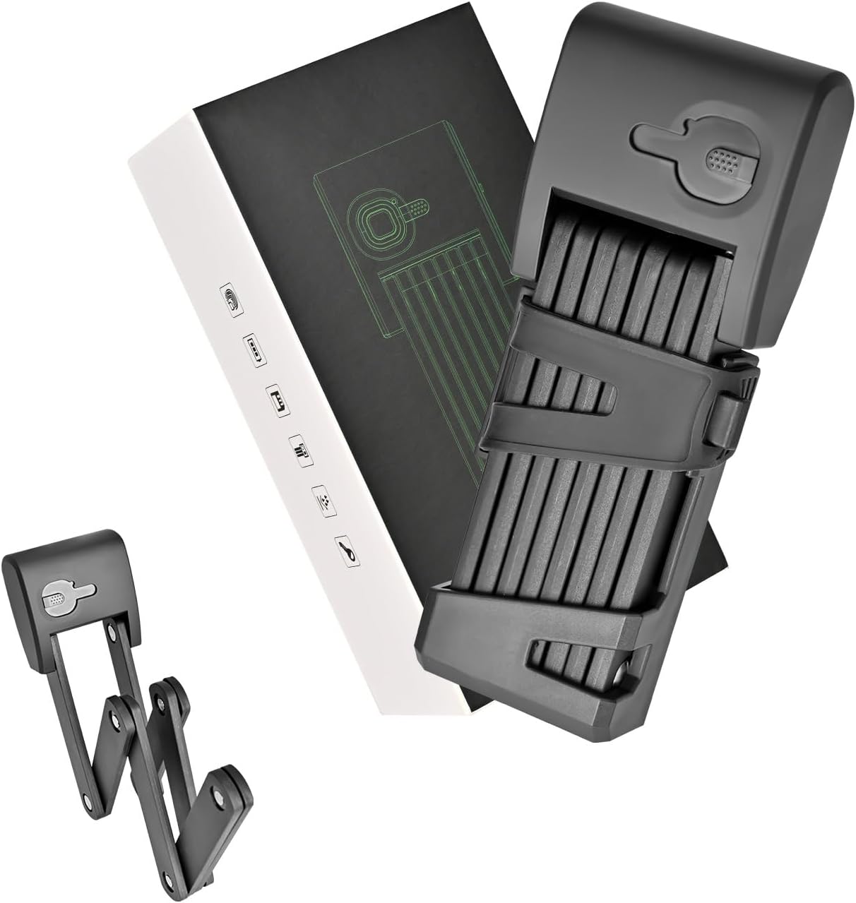 Amazon.com: Folding Bike Lock, Smart Fingerprint Folding Lock, Compact ...