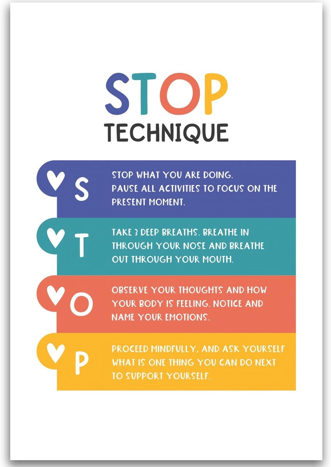 Amazon.com: Stop Technique - Educational - Classroom Poster - 12 x 18 ...