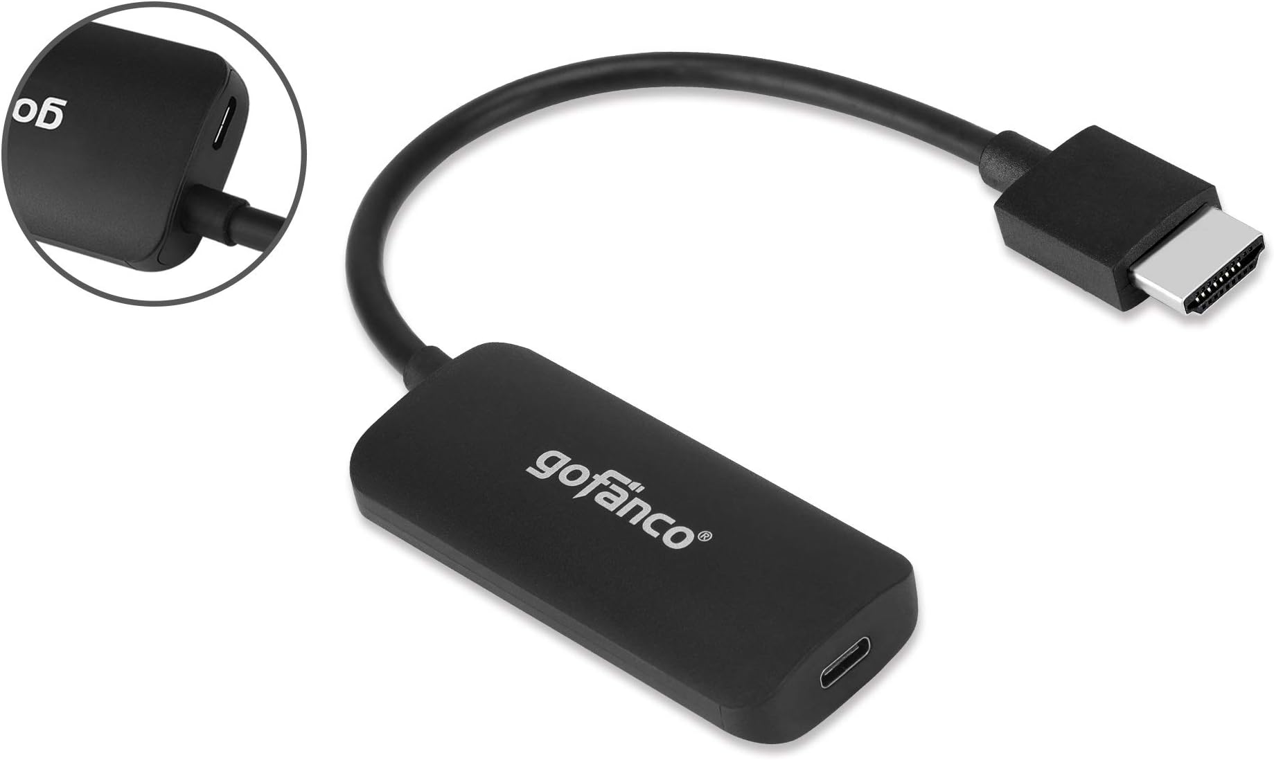 Elebase HDMI Male to USB-C Female Cable Adapter with Micro USB Power ...