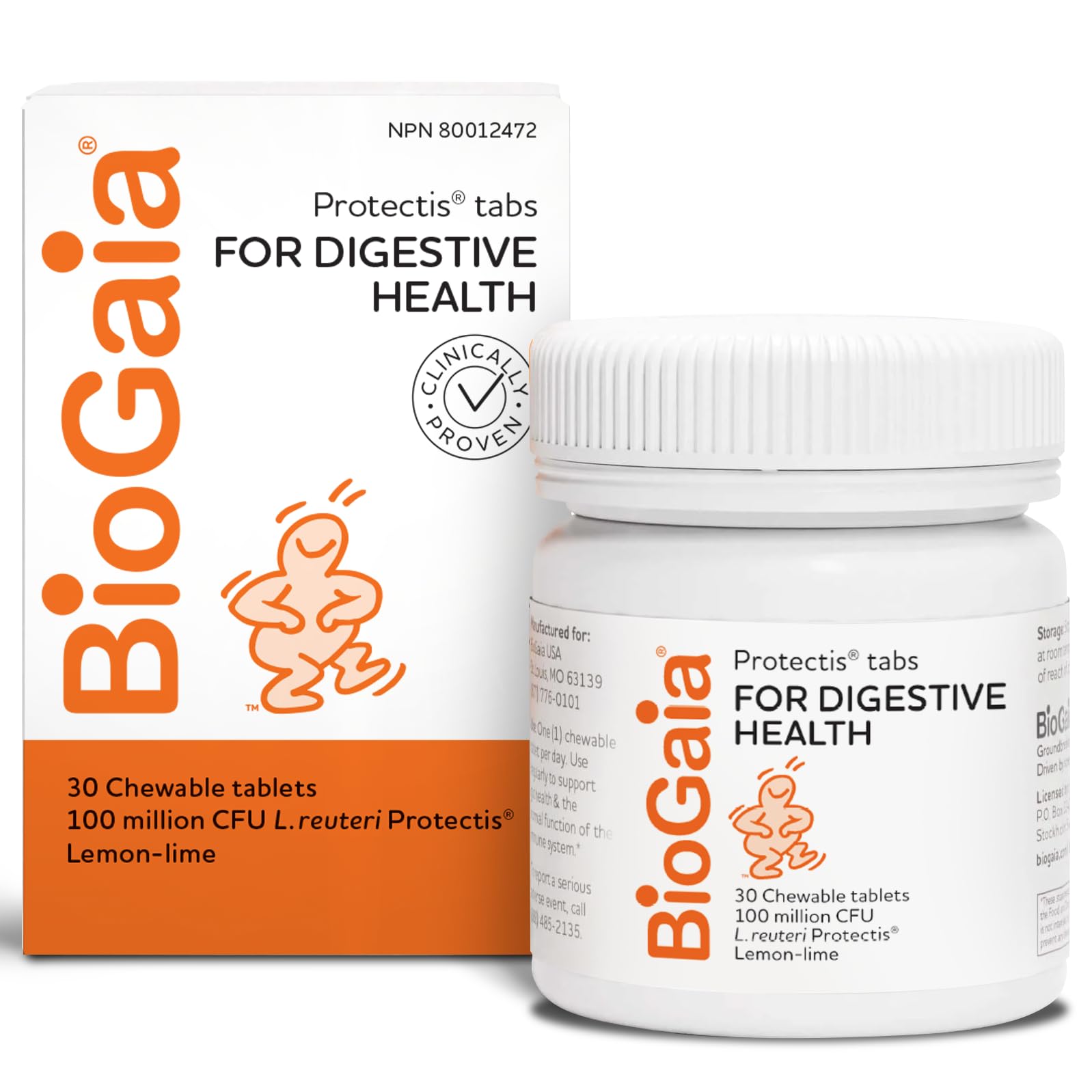 BioGaia Probiotic Chewable Tablets for Digestive Health | Lemon-Lime ...