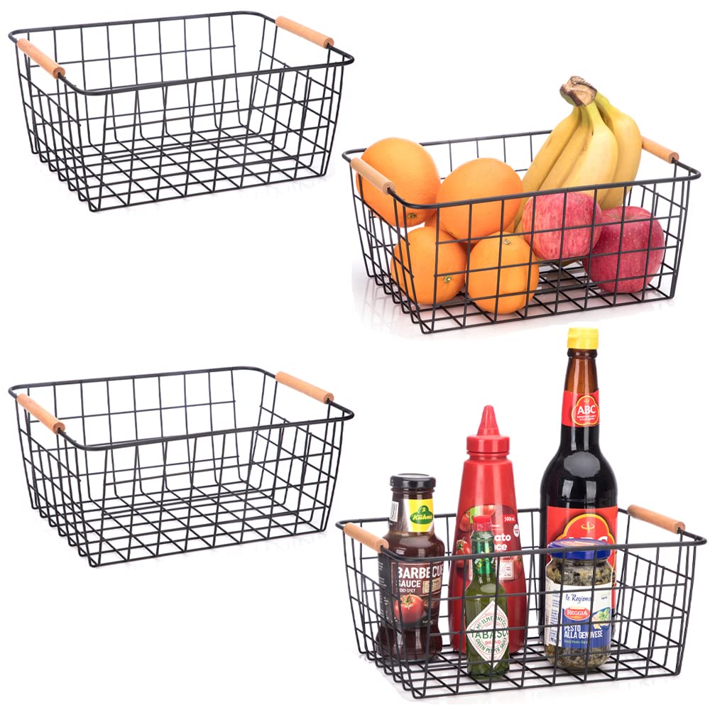 Amazon.com: HDYOUDO Metal Wire Food Storage Basket Organizer with ...