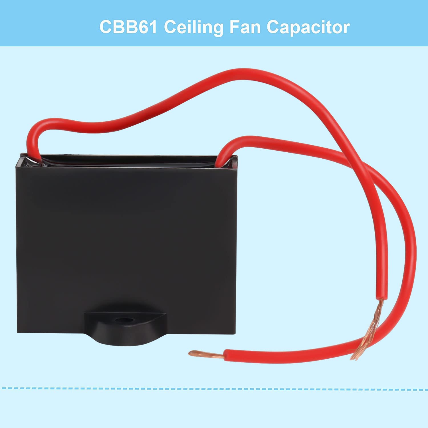 Lasko Fan Parts Podoy CBB61 8uf Ceiling Fan Capacitor - 2-Wire 250VAC ...