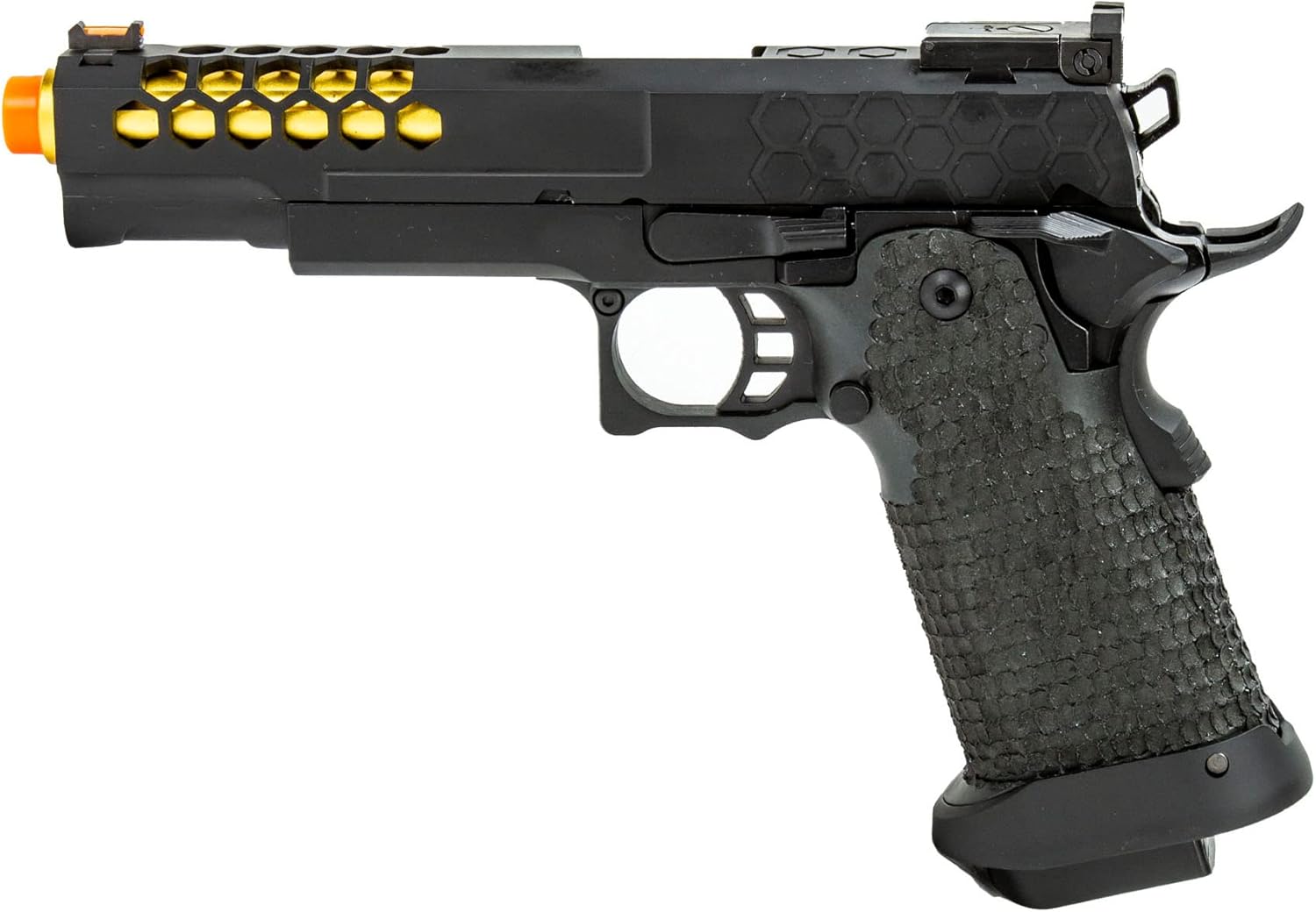 Amazon.com : 340 FPS Golden Ball x Eagle OTS .45 Hi-Capa Gas Blowback ...