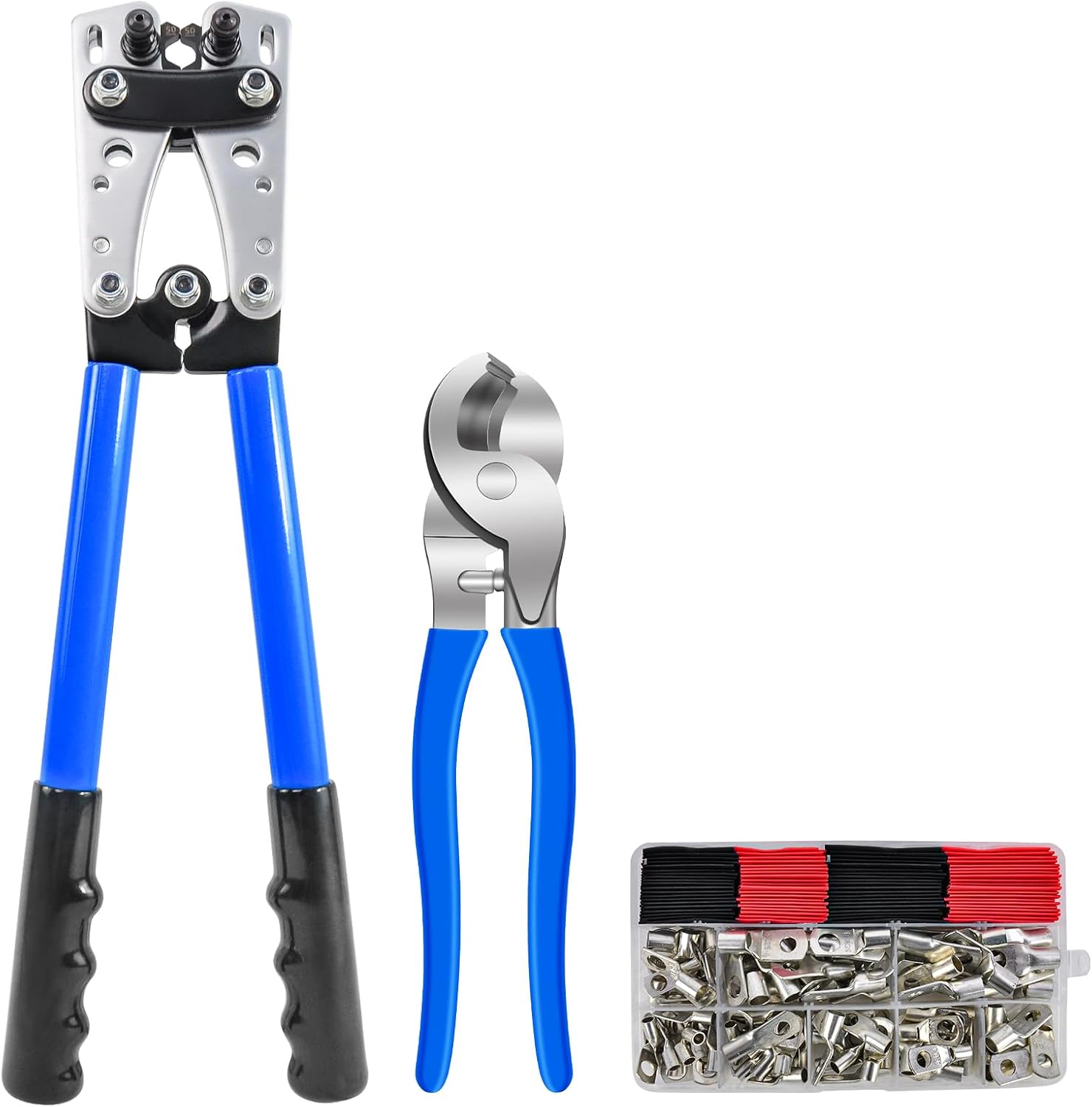 Voilamart Cable Crimping Tool Kit with Cable Cutter, 8 Sizes 100PCS ...