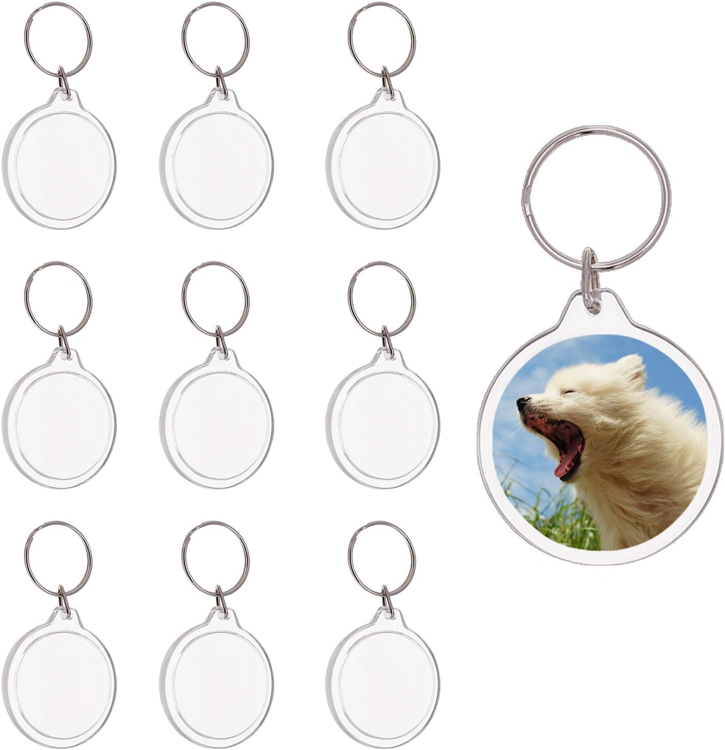 Amazon.com: PH PandaHall Blank Photo Insert Keychains, 60 Sets Acrylic ...
