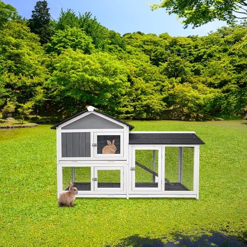 Amazon.com: Lifeand 56.7''L Deluxe Multi-Level Rabbit Hutch, Ideal for ...