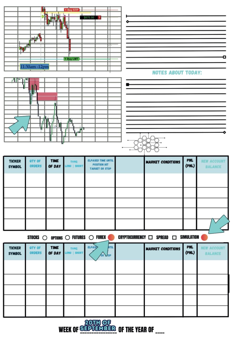 Mastering Myself Day trading Journal and Planner, 3 In ONE Trading ...