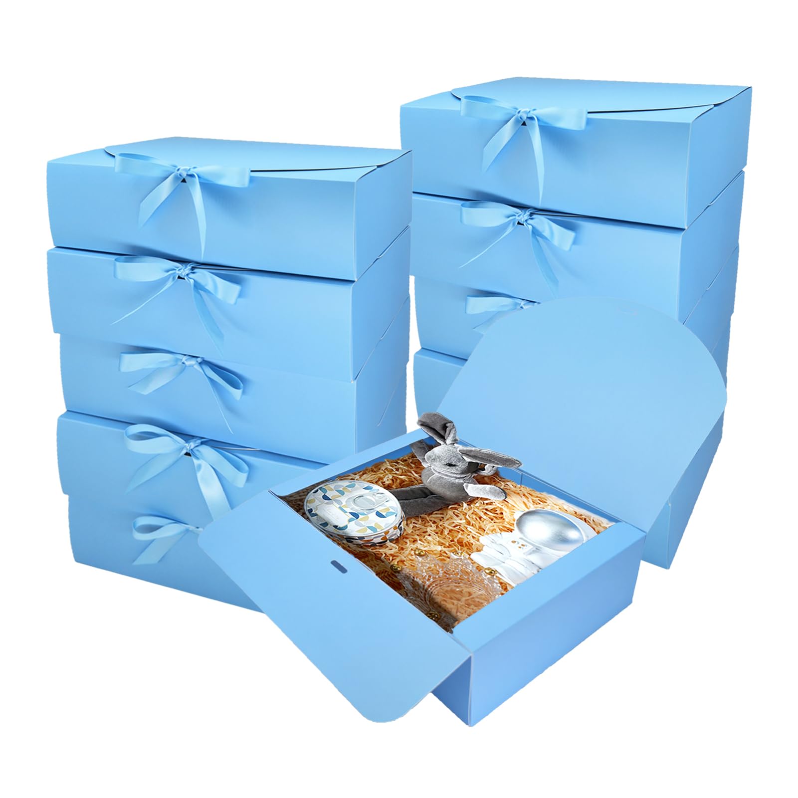 Amazon.com: BoShahai 10 PCS Gift Boxes with Lids, 10.6x7.8x3.1 Inch ...