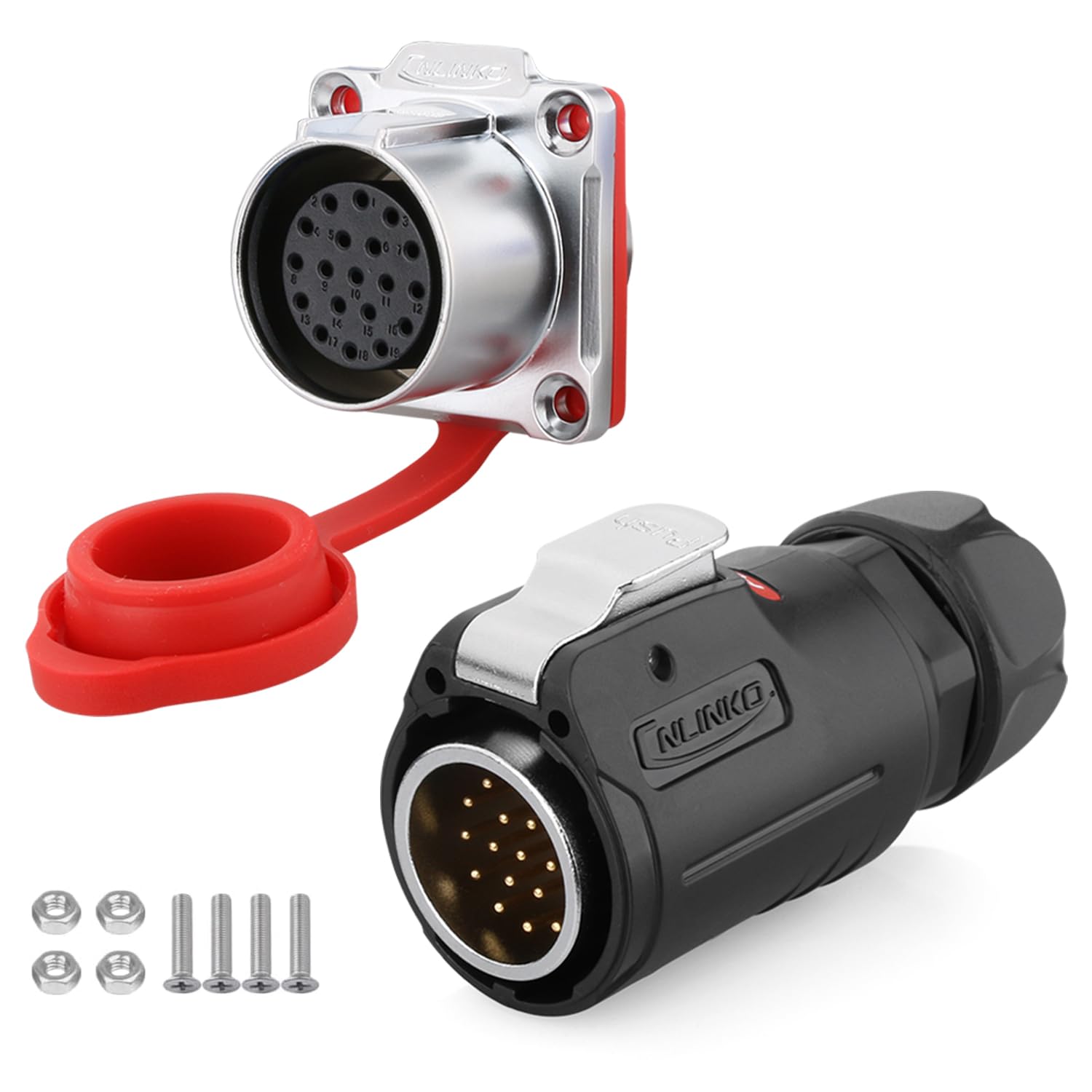 Snapklik.com : CNLINKO LP-24 19 Pin Waterproof Connector 5A 250V AC ...
