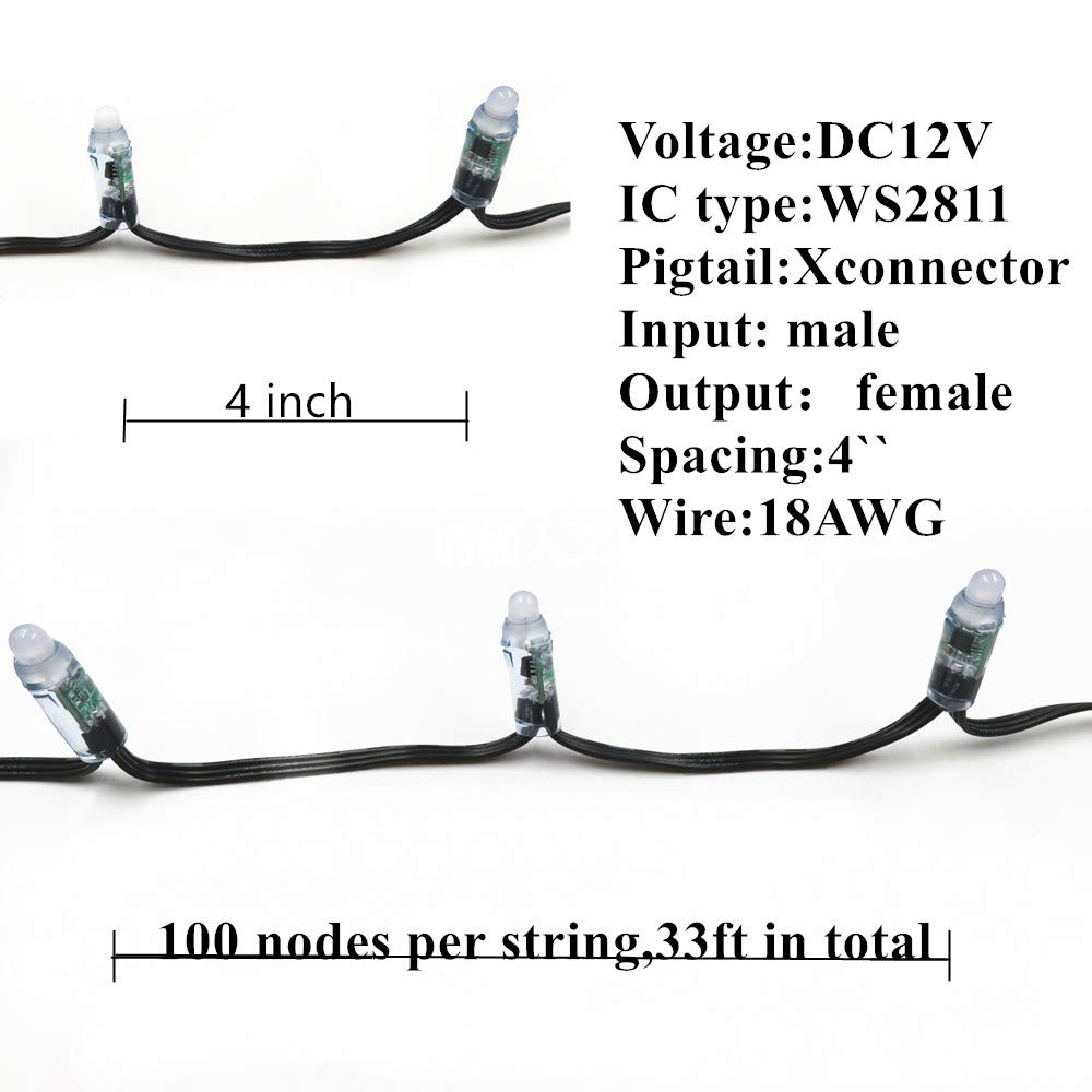 Alling 500pcs 12V WS2811 WS2811 LED Pixel String Lights with Xconnect ...