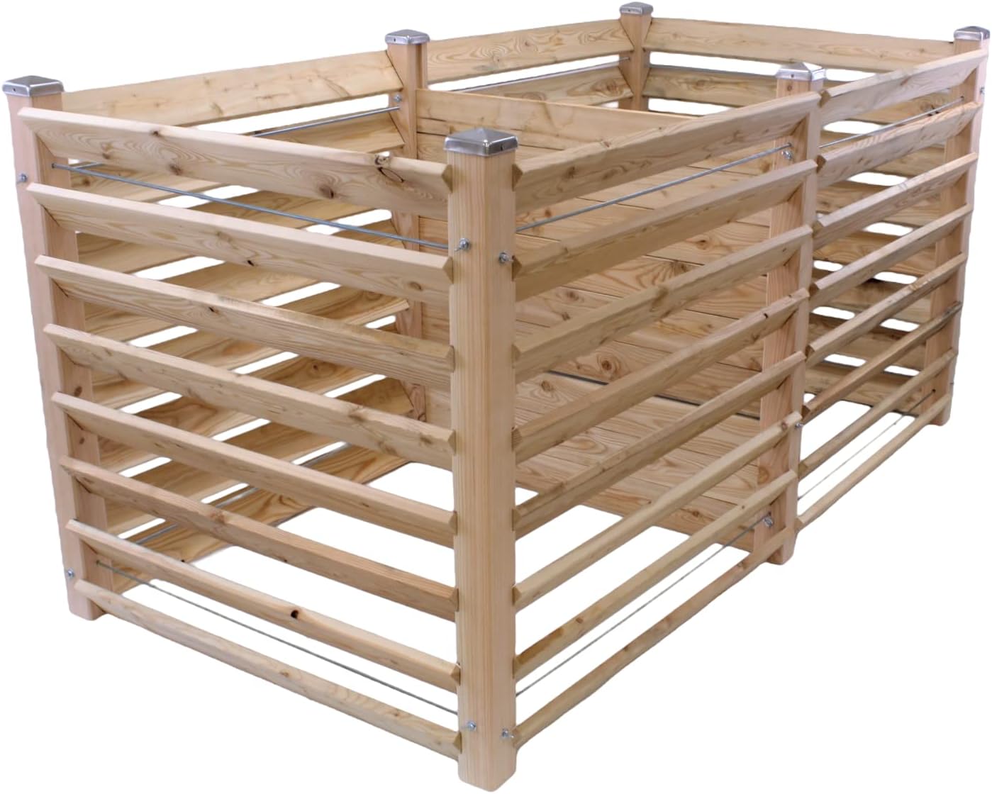 Moderner Komposter Duo ca. 80x153 cm Höhe 100 cm aus Lärchenholz ...