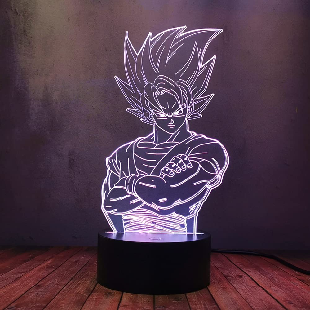 Buy Japan Anime Goku Night Light 3D LED Prince Vegeta USB Charge Table ...