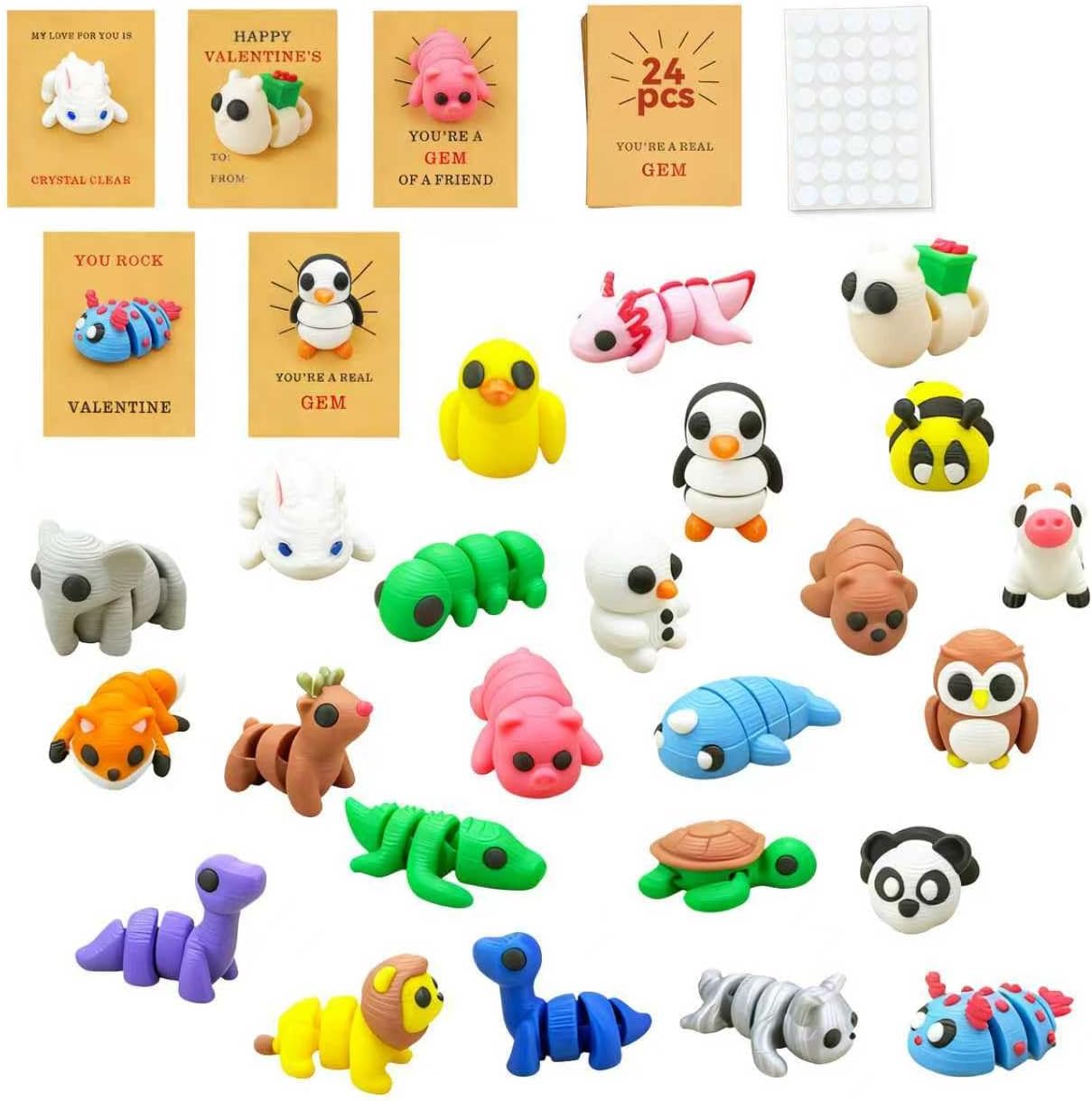 Amazon.com: SHULI 3D Printed Valentines with Cards for Classroom ...