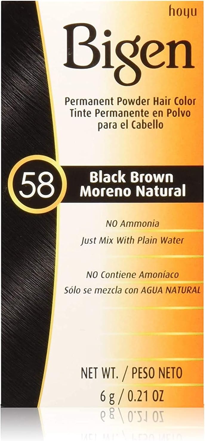 Amazon.com : Bigen Permanent Powder Hair Color - 58 Black Brown ...