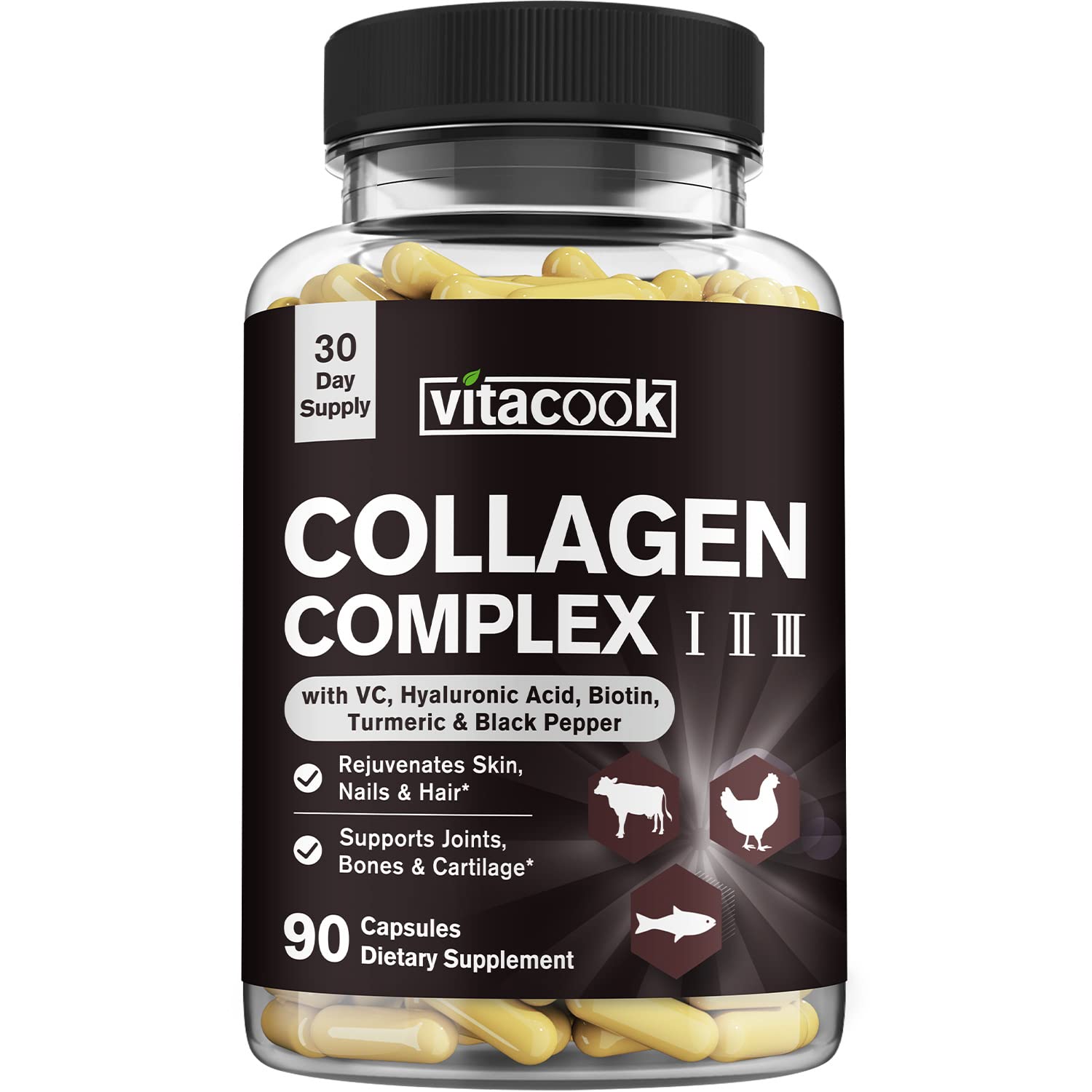 Amazon.com: Vitacook Collagen Peptides Complex, Type I, II, III, 2025 ...