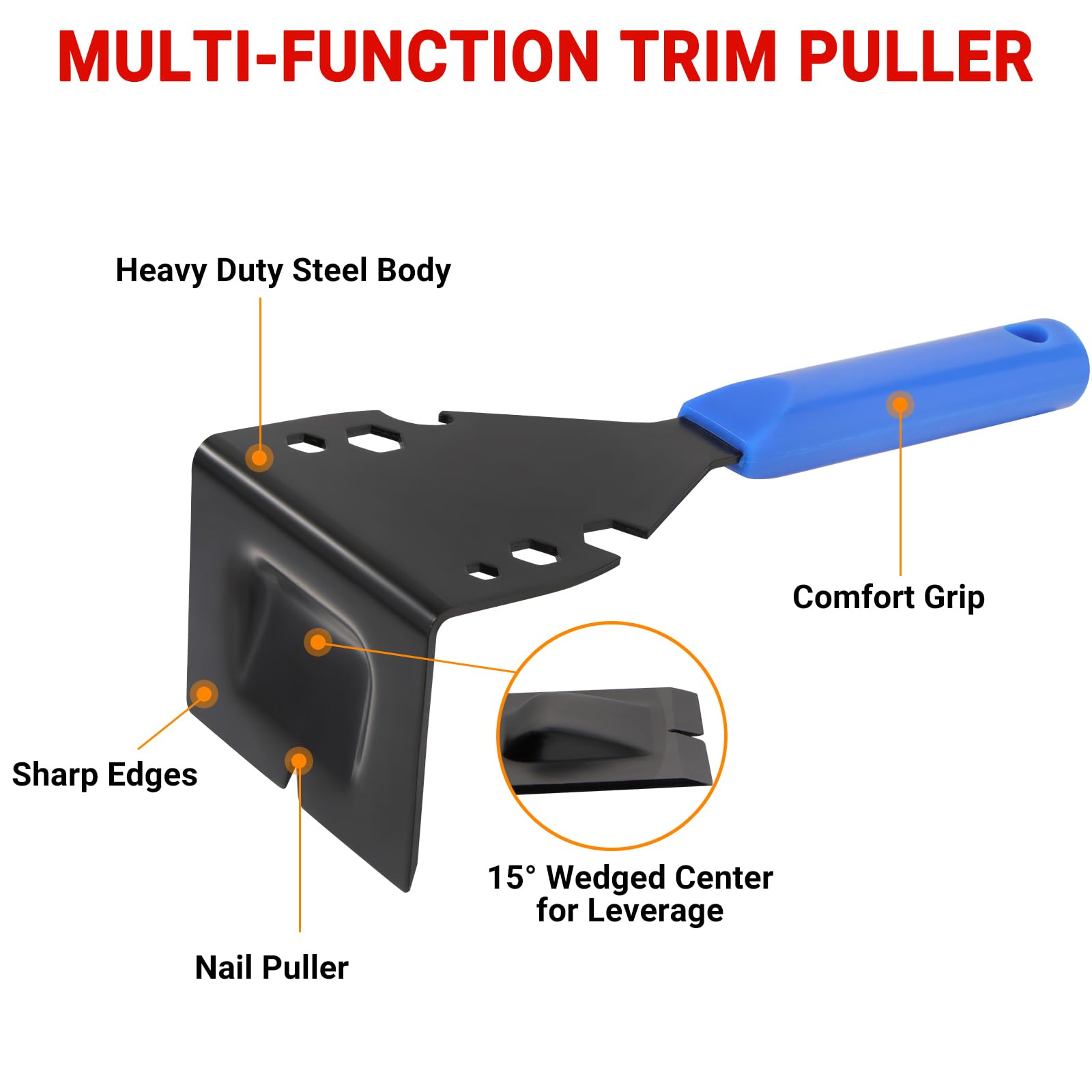 Tile Remover Tool Pry Bars, Trim Puller Moulding Removal Multi Tool ...