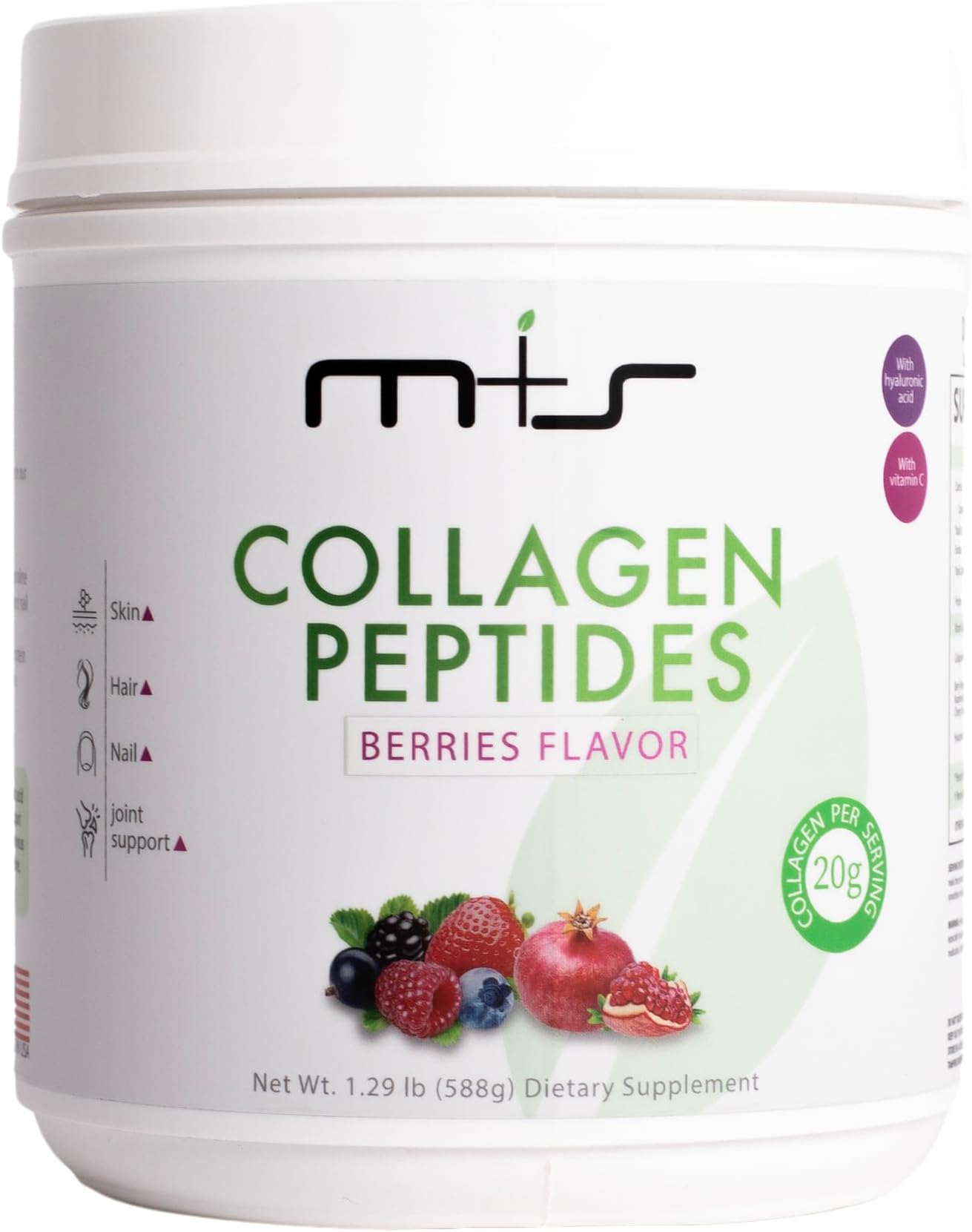 Amazon.com: M+S Collagen Peptides Powder with Vitamin C and Hyaluronic ...