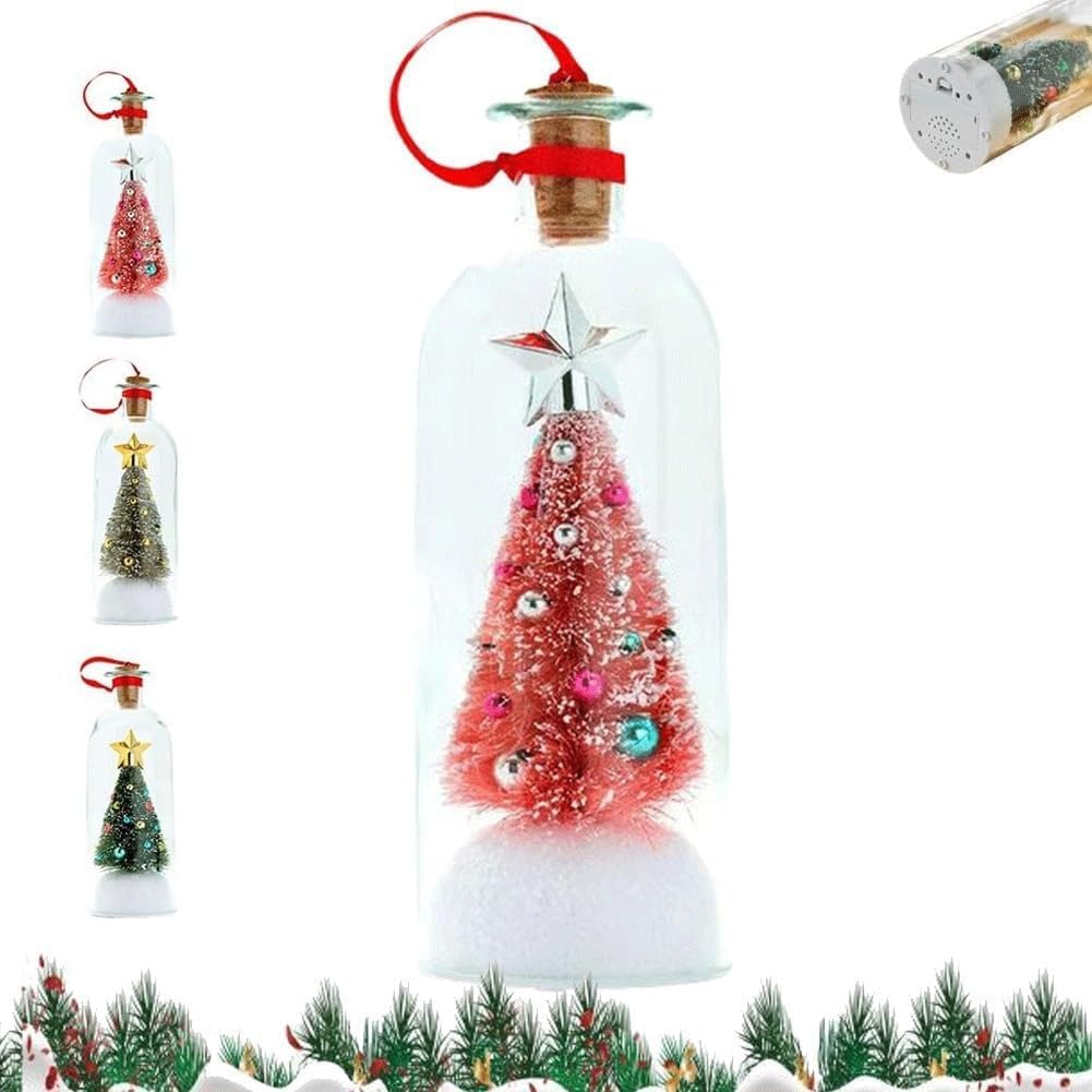 Amazon.com: Christmas Tree Message in a Bottle Ornament, Recordable ...