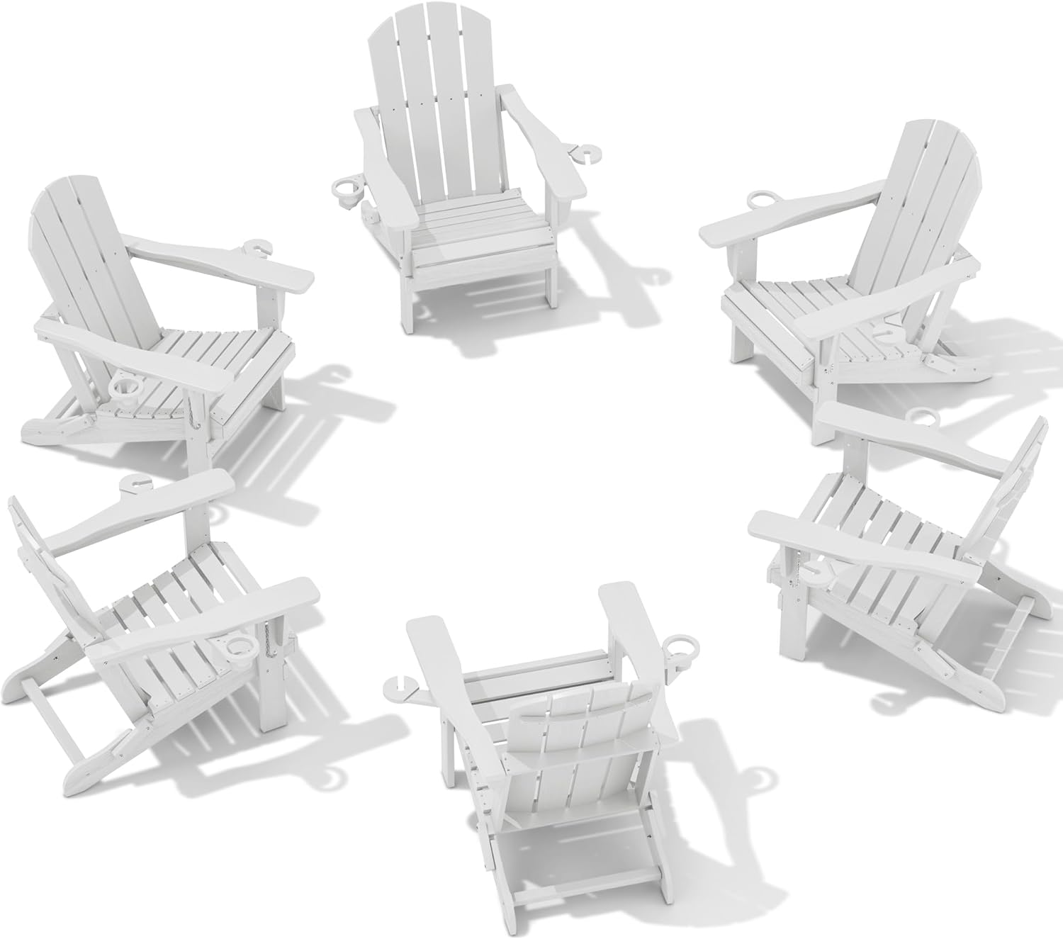 Amazon.com : SERWALL Adirondack Chair with Cup Holders - Composite ...