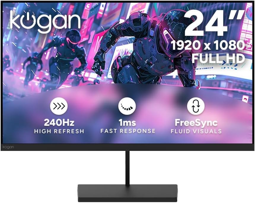 Kogan 24" Full HD IPS 240Hz 1ms FreeSync Gaming Monitor (1920 x 1080 ...