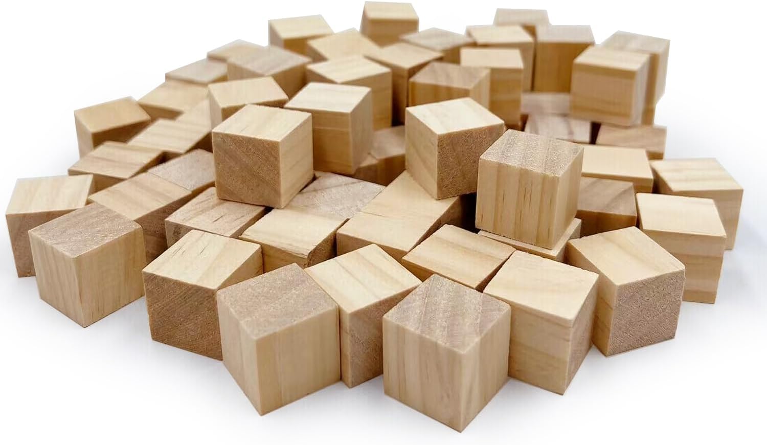 Amazon.com: Unfinished Wooden Blocks 1 inch, Pack of 50,Small Wooden ...