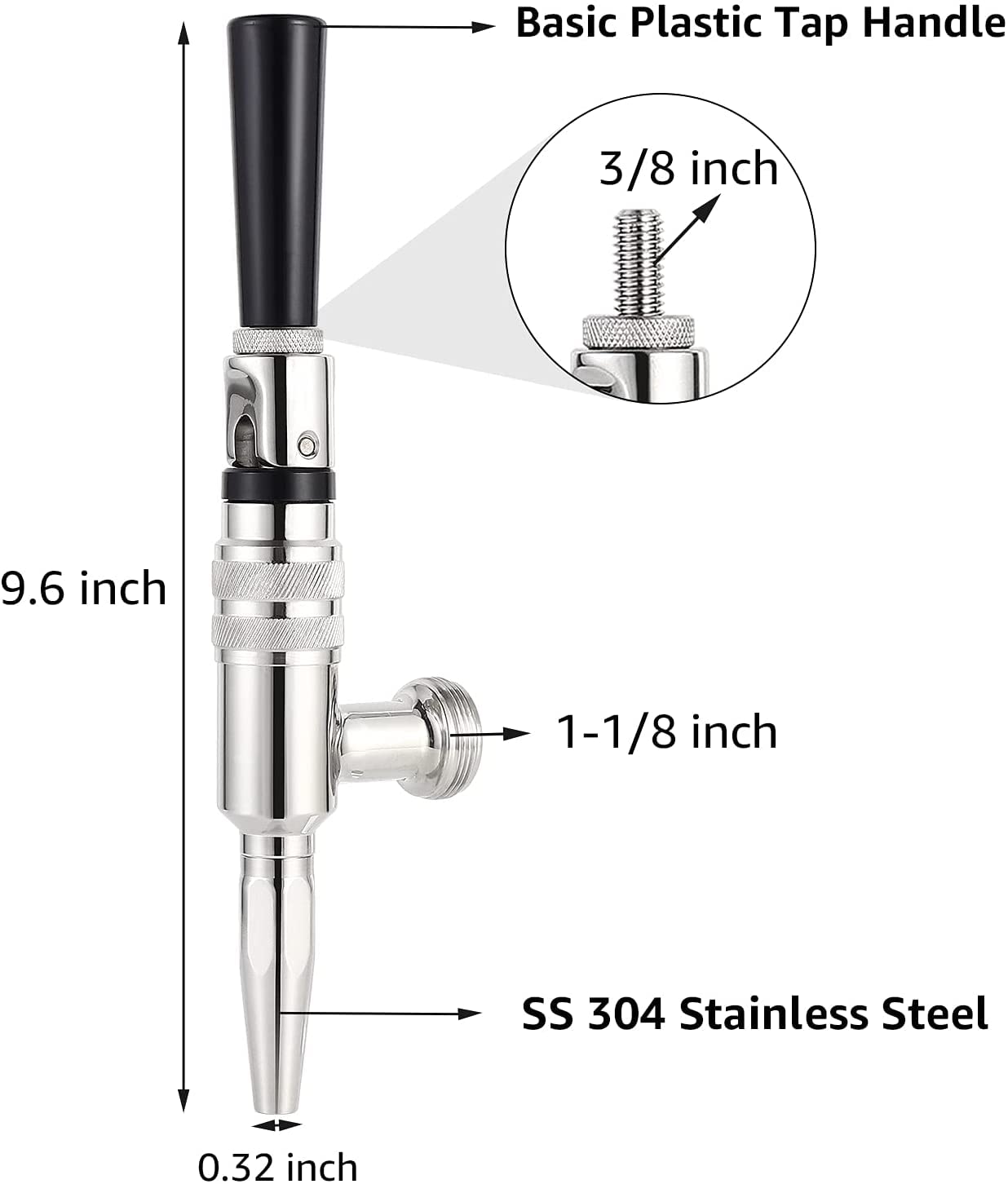 Dbgogo Nitro Tap Stout Faucet, All Stainless Steel Nitrogen Draft Beer ...