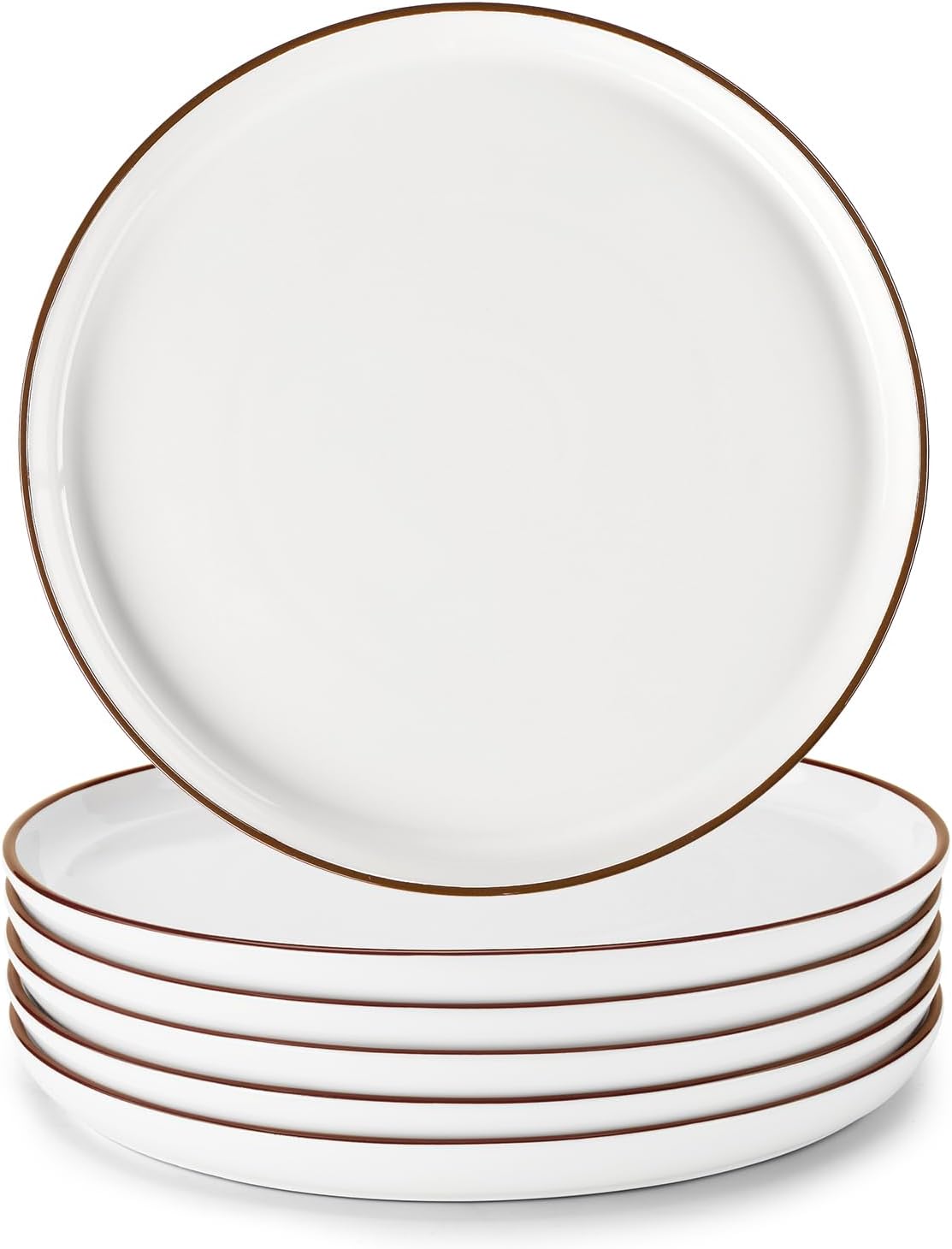Amazon.com | Lyellfe Set of 4 Ceramic Dinner Plates, White Embossed ...