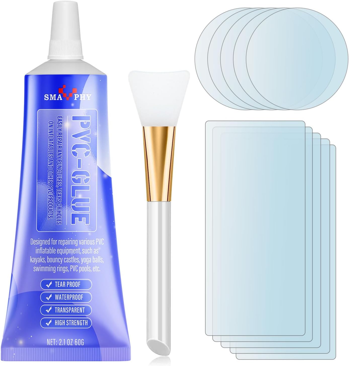 Amazon.com: SMAPHY Air Mattress Patch Kit, Transparent Pool Patch ...