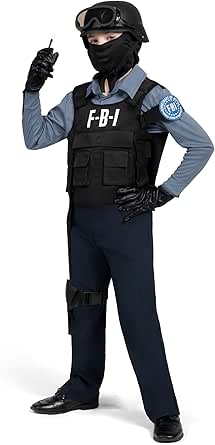 Amazon.com: Spooktacular Creations Police Costume for Kids, FBI Cop ...